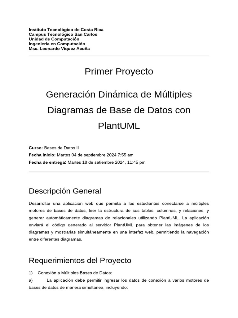 Primer Proyecto Bases II | PDF