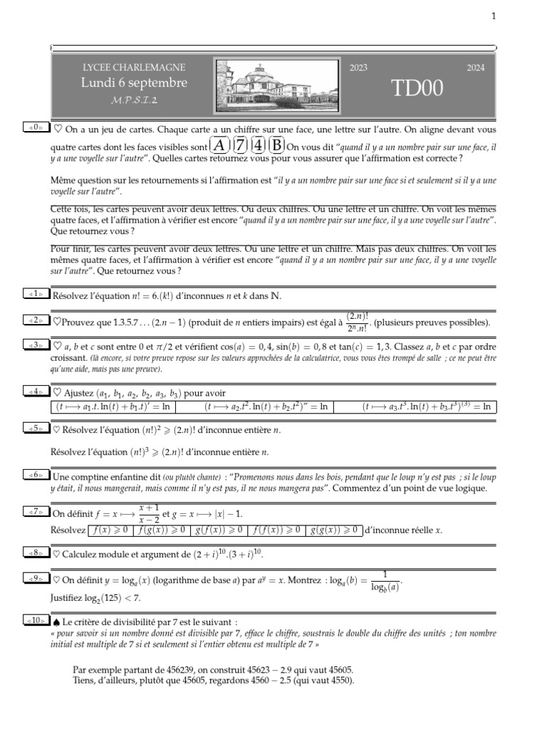 Sujets Exos 00 | PDF