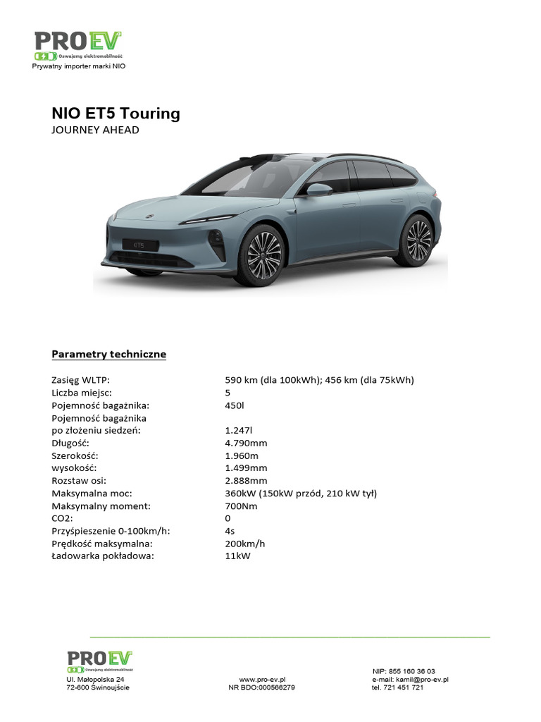 NIO ET5 Touring: Journey Ahead | PDF