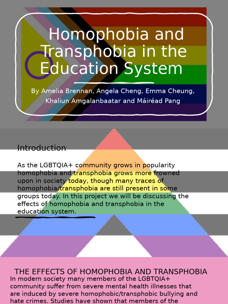 Homophobia and Transphobia in The Education System | PDF