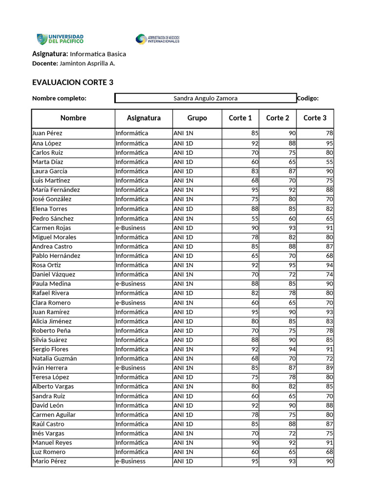 Evaluacion Final Corte 3 | PDF