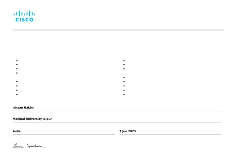 Cisco Networking Essentials Course Completion | PDF