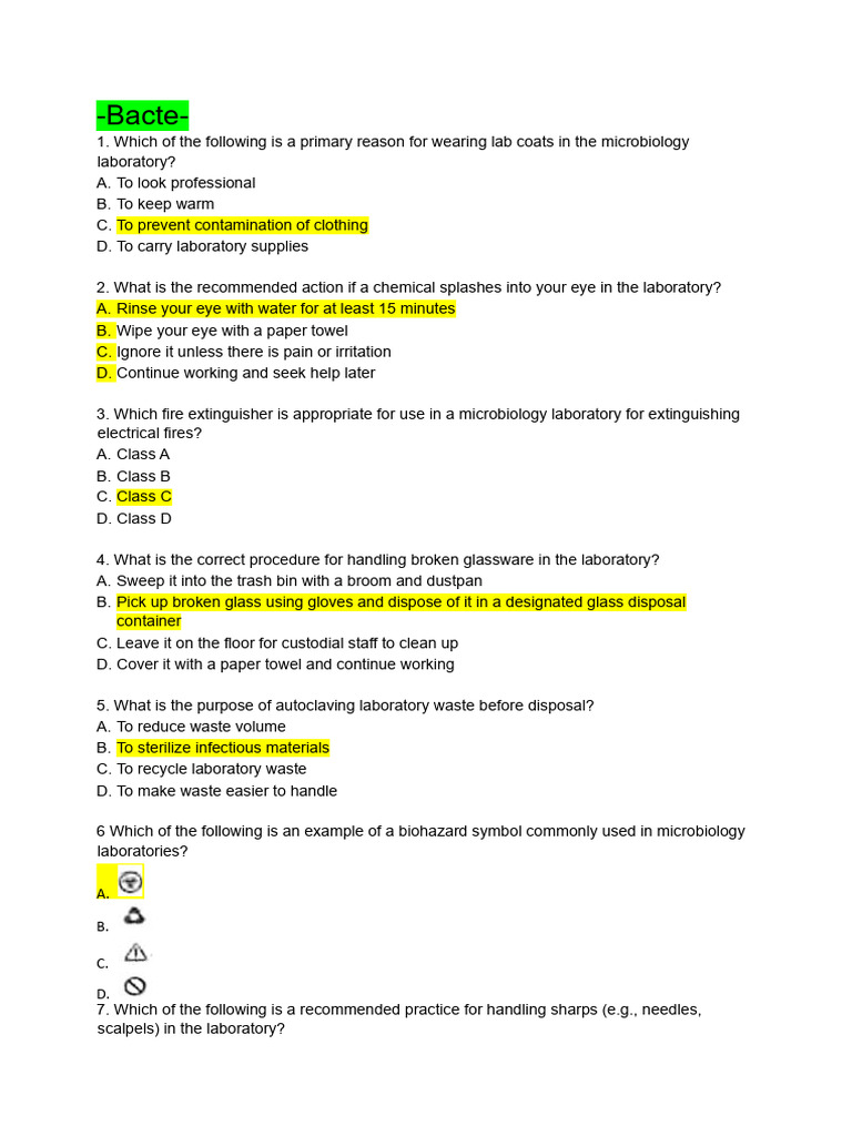 Practice Questions: Bacteriology | PDF