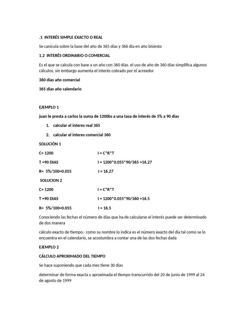 Interes Simple | PDF