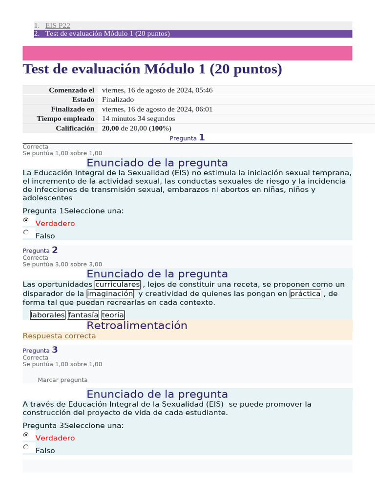 Test de Evaluación Módulo 1 | PDF