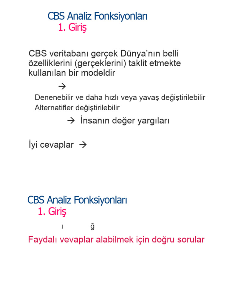 CBS Analiz Fonksiyonları Ders7 | PDF