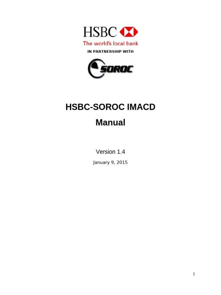 HSBC-SOROC IMACD Manual v.1.4 | PDF