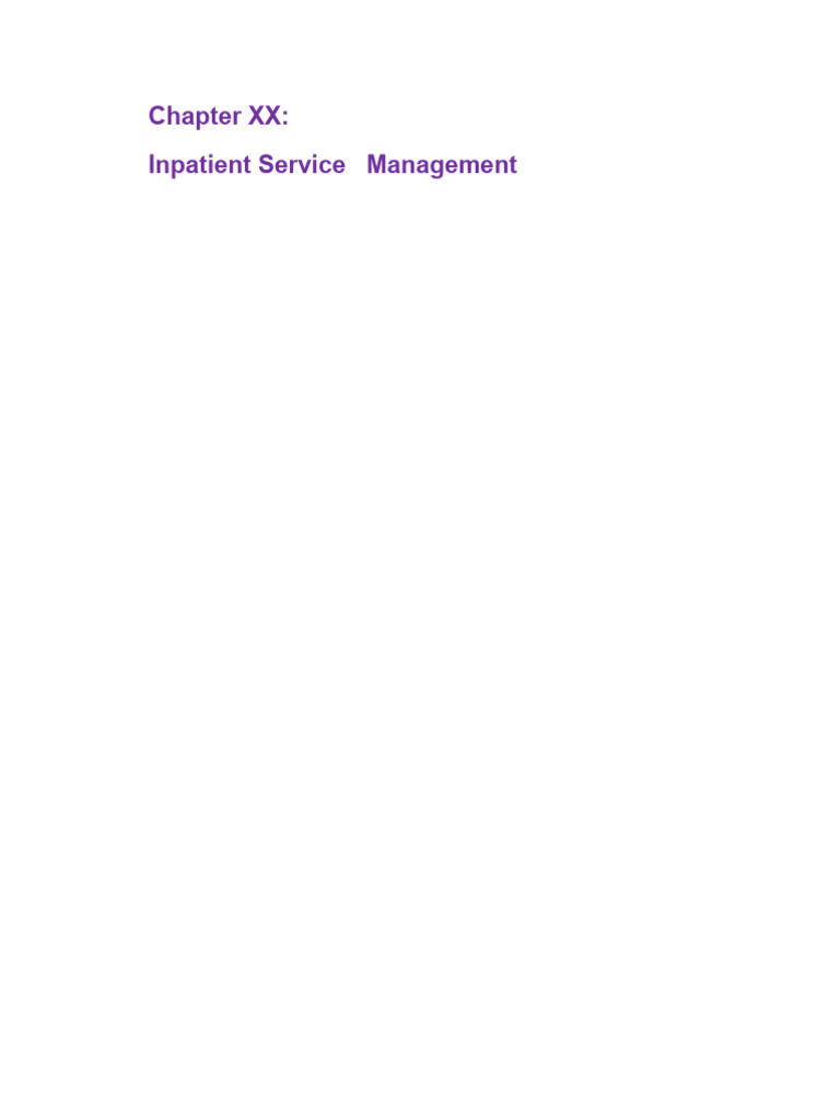 Chapter - 6 - Inpatient Service Management | PDF