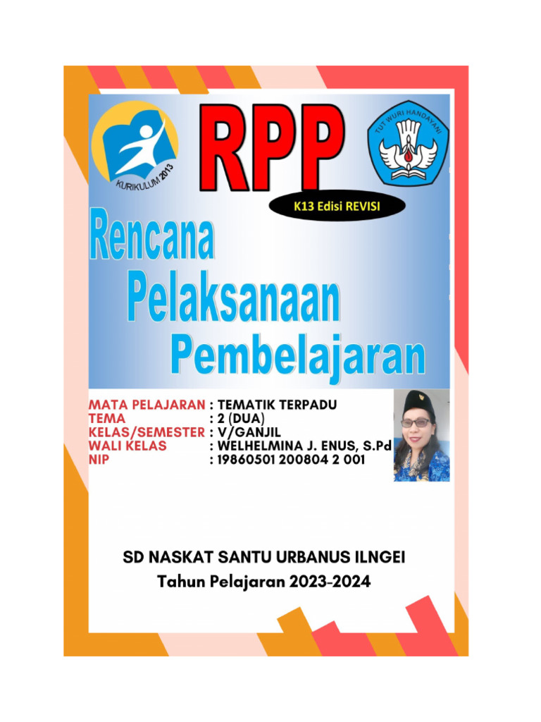 Cover RPP Terbaru Desain Canva | PDF