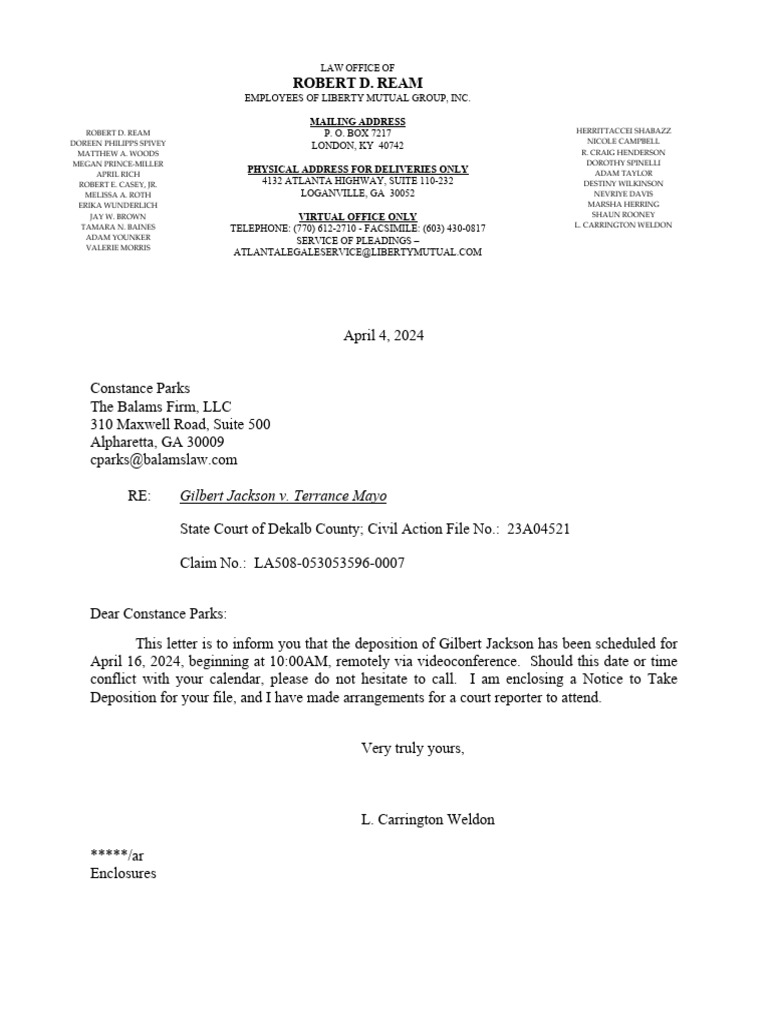 Robert D. Ream: Gilbert Jackson v. Terrance Mayo | PDF