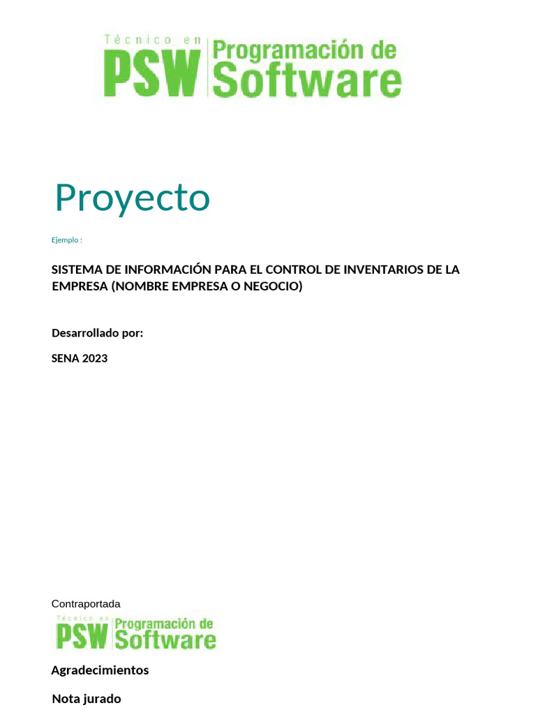 Plantilla Final Entrega Proyecto | PDF