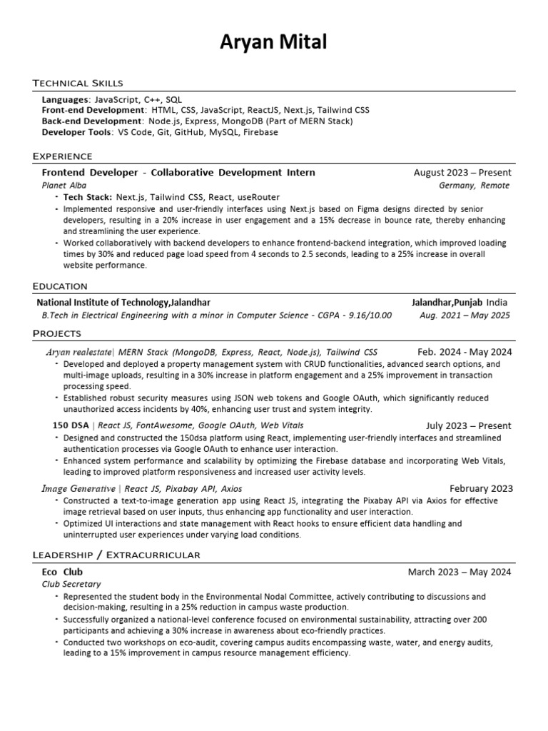 Kapil Vaishnav Resume | PDF