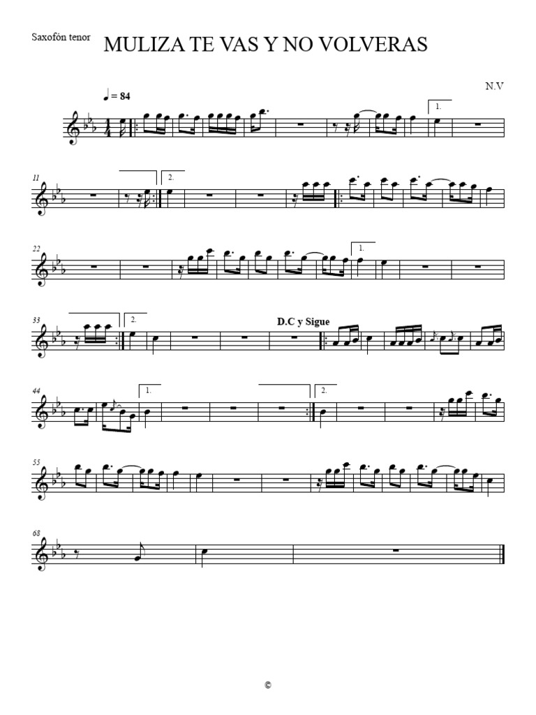 Tenor TE VAS Y NO VOLVERAS | PDF