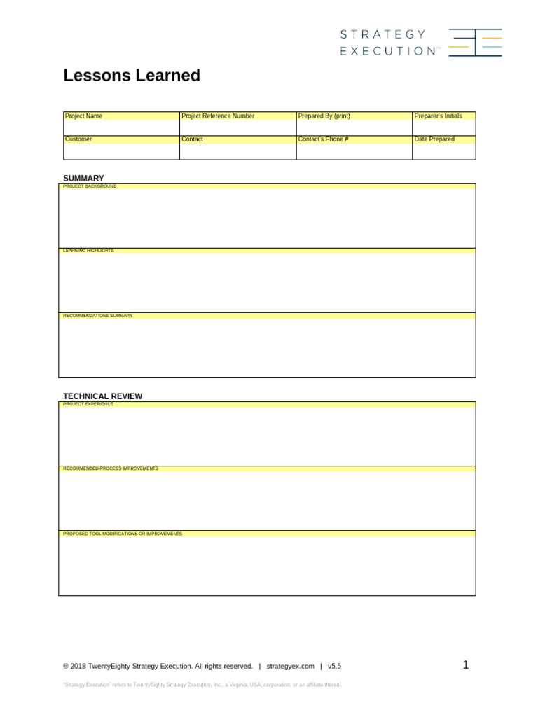 Lessons Learned | PDF