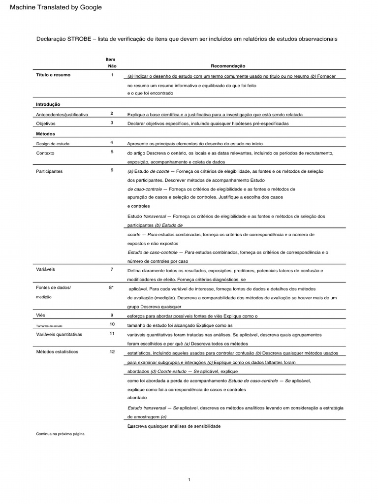 STROBE Checklist 2 | PDF