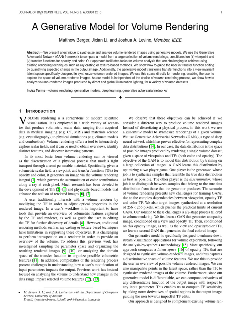 Tvcg Generative 2018 | PDF