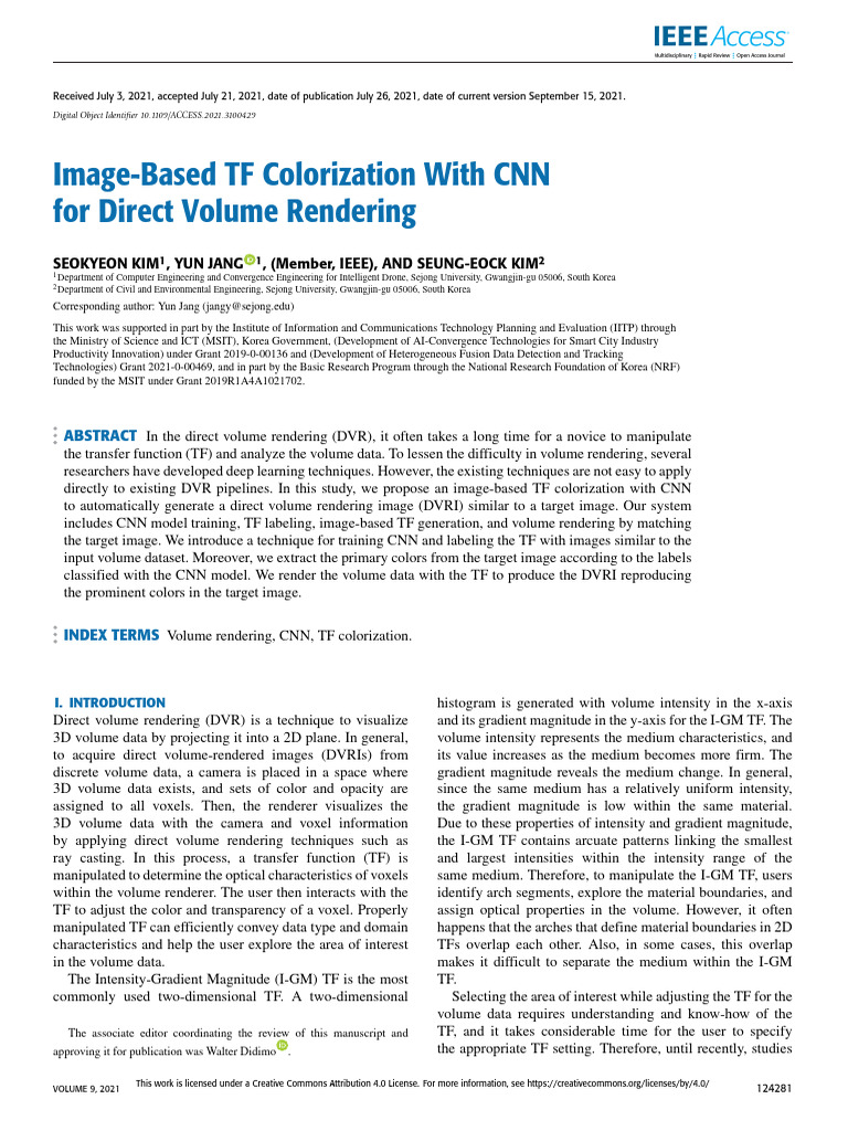 Image Based TF Colorization With CNN For Volume Rendering | PDF | Voxel | Rendering (Computer ...