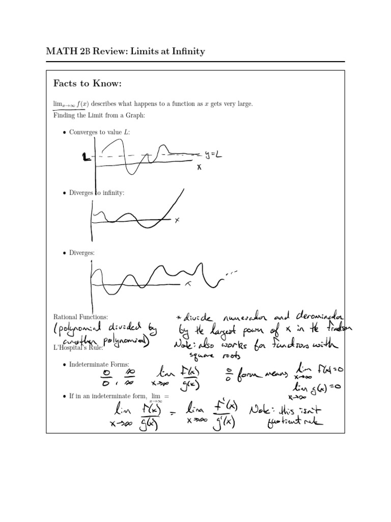 Limits at Infinity Script (Complete) | PDF