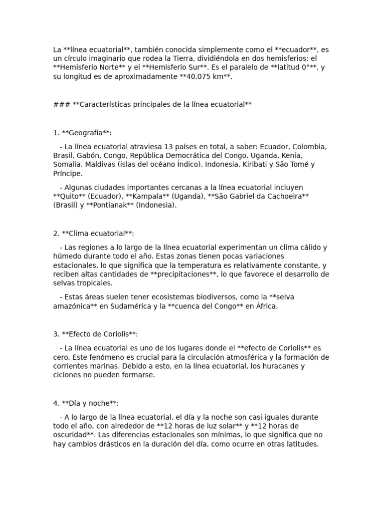 Linea Ecuatorial | PDF