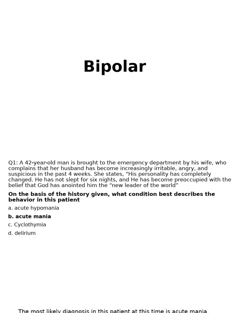 Bipolar Presentation A | PDF