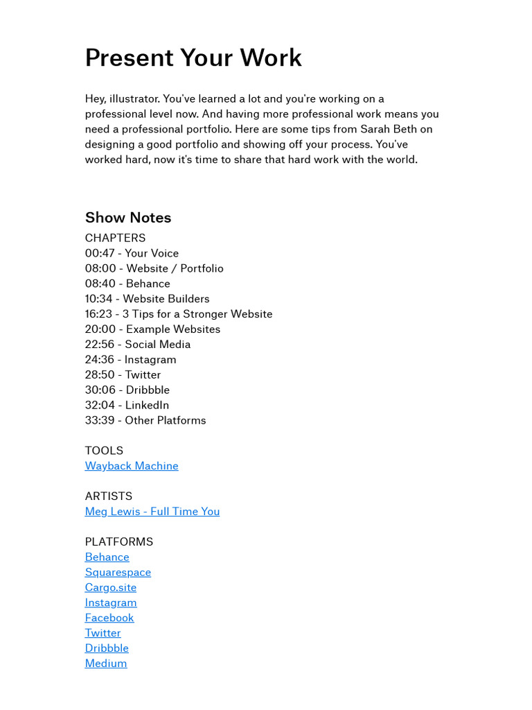 Present Your Work | PDF