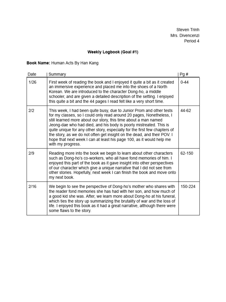 Steven Trinh Logbook | PDF