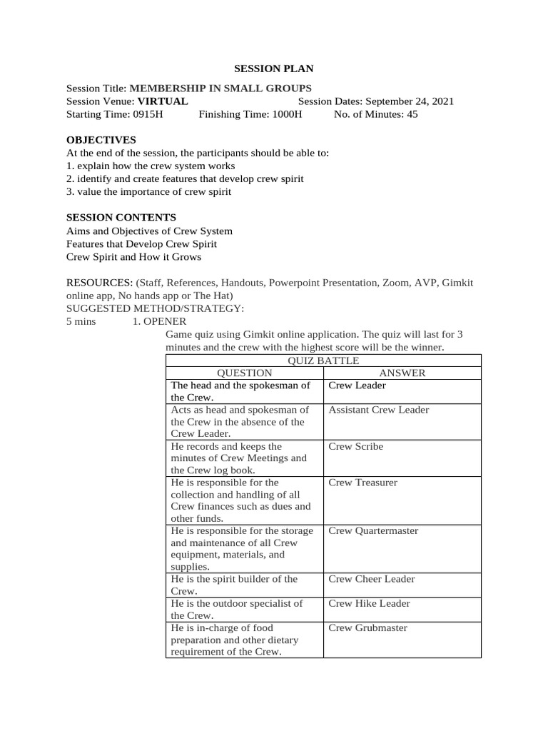 1 Membership in Small Groups | PDF