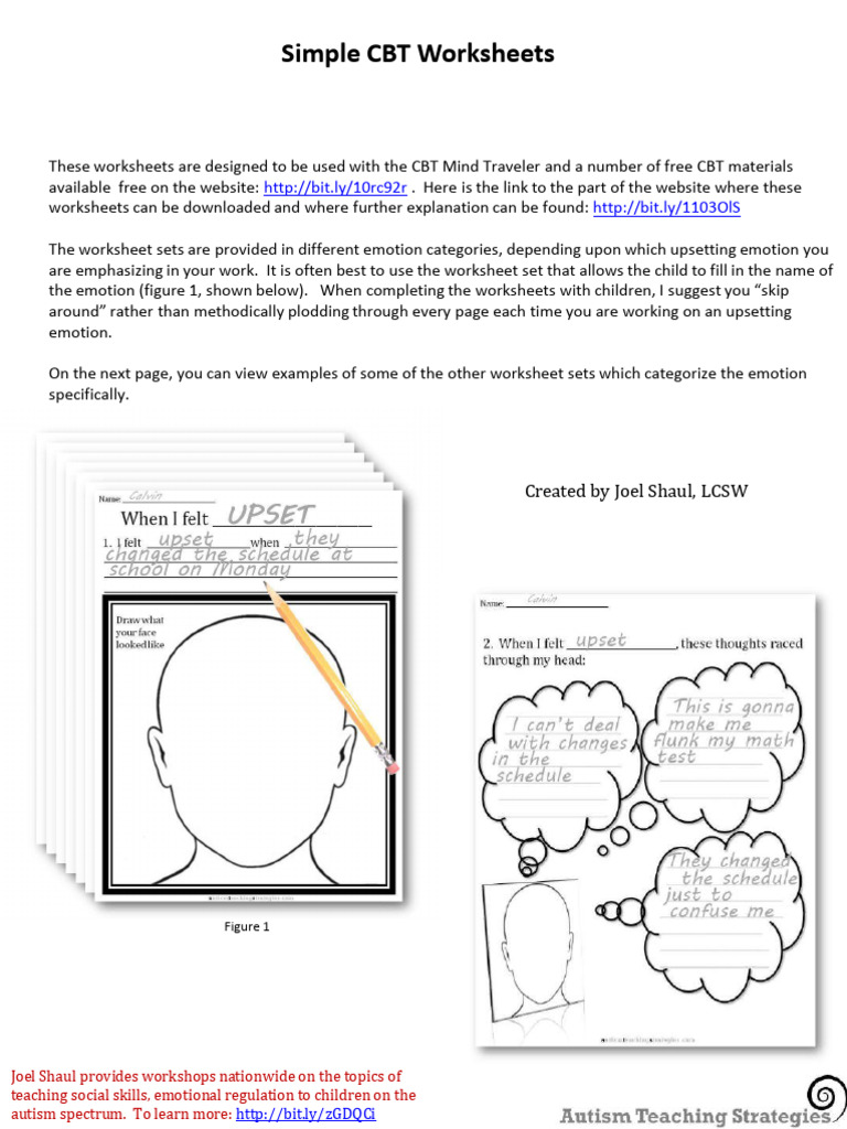 6. Simple CBT Worksheets Author Autismteachingstrategie | PDF