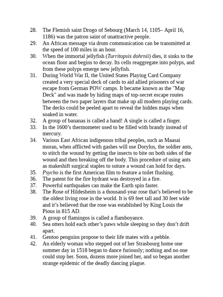 Interesting Facts 5 | PDF