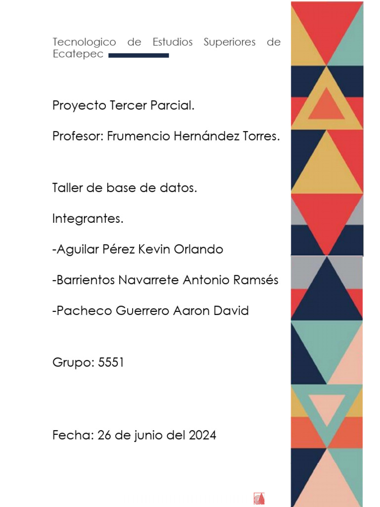 Proyecto Tercer Parcial Taller de Base de Datos | PDF | Bases de datos | Crecimiento personal y ...