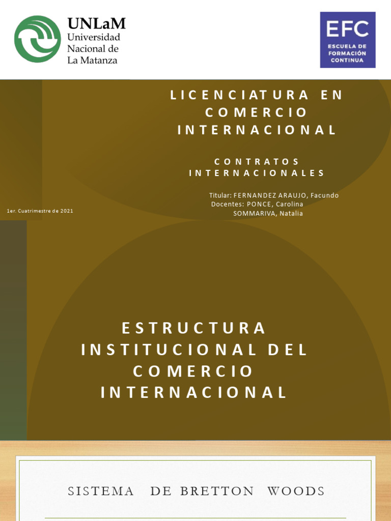 F U3 Estructura Institucional Del Comercio Internacional | PDF