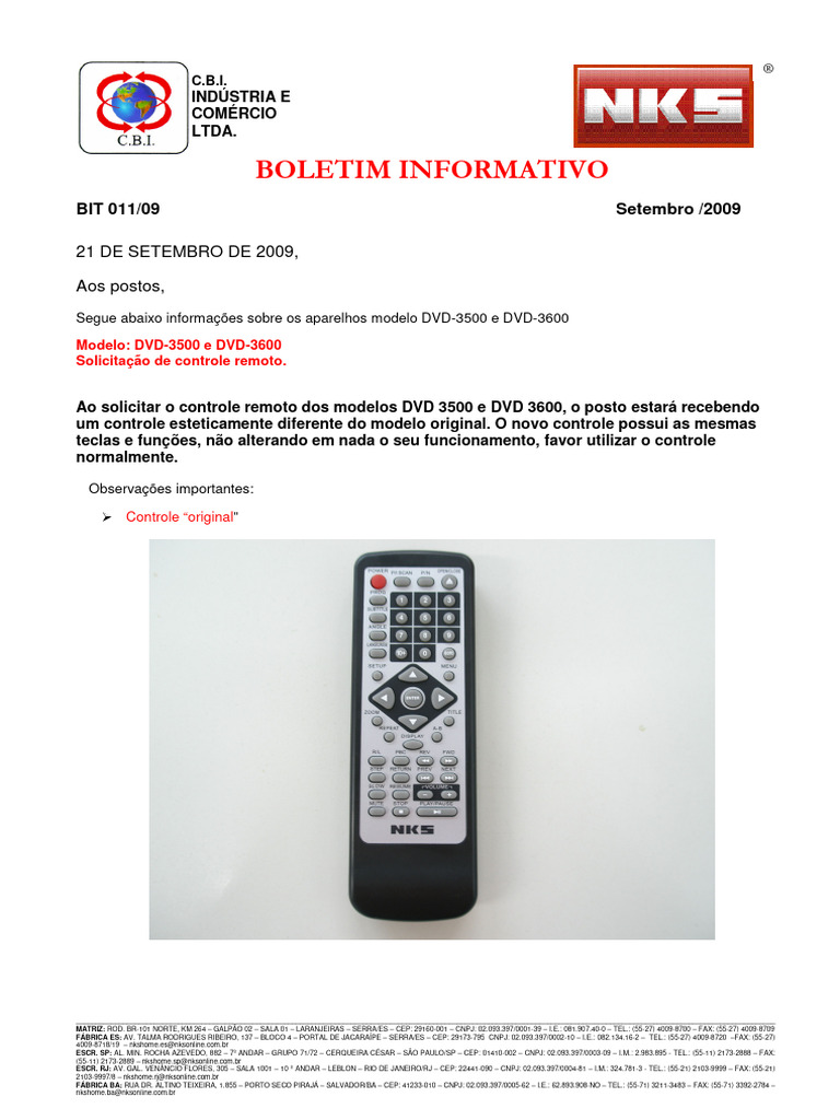 Controles DVD3500 | PDF