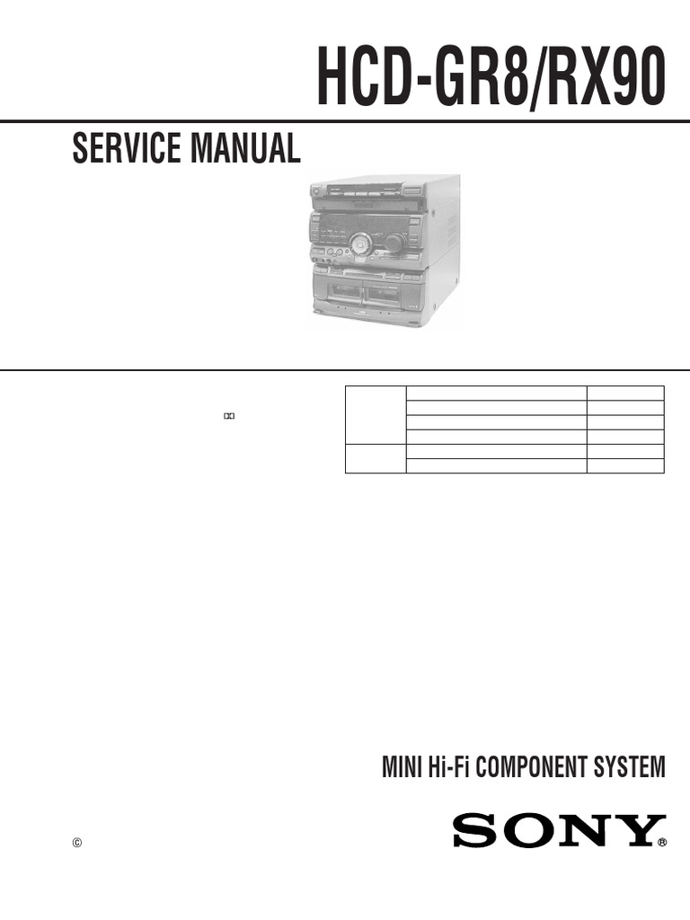 Sony HCD Gr8 HCD Rx90 | PDF
