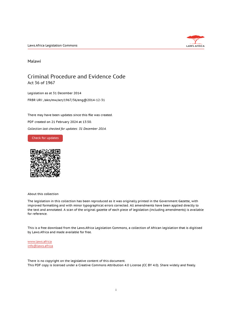 Criminal Procedure and Evidence Code | PDF