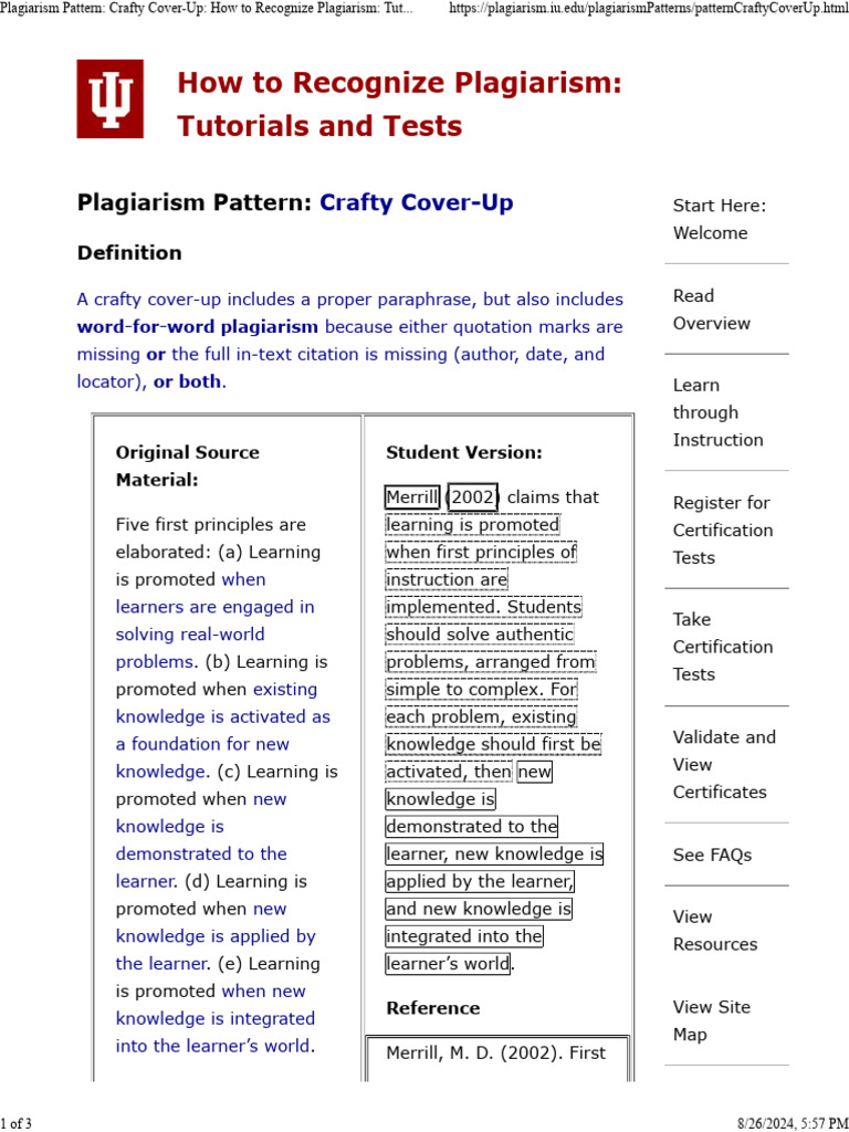 Plagiarism Pattern Crafty Cover-Up | PDF