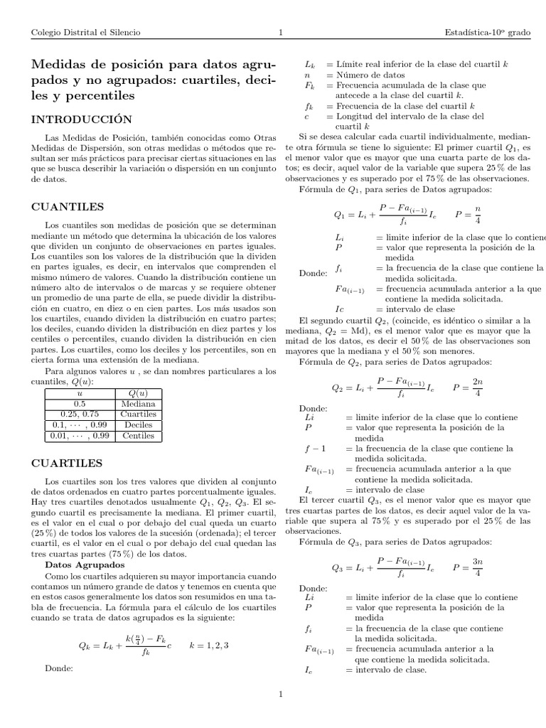 Percentiles | PDF