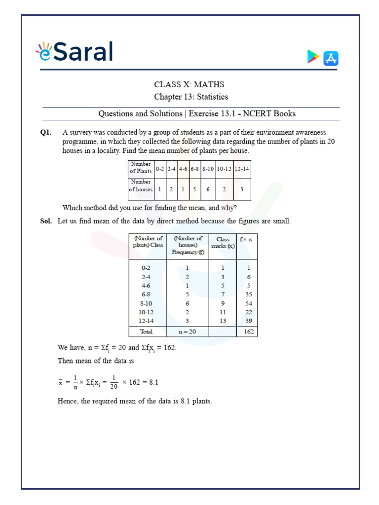 Class 10 Maths Chapter 13 Solutions | PDF