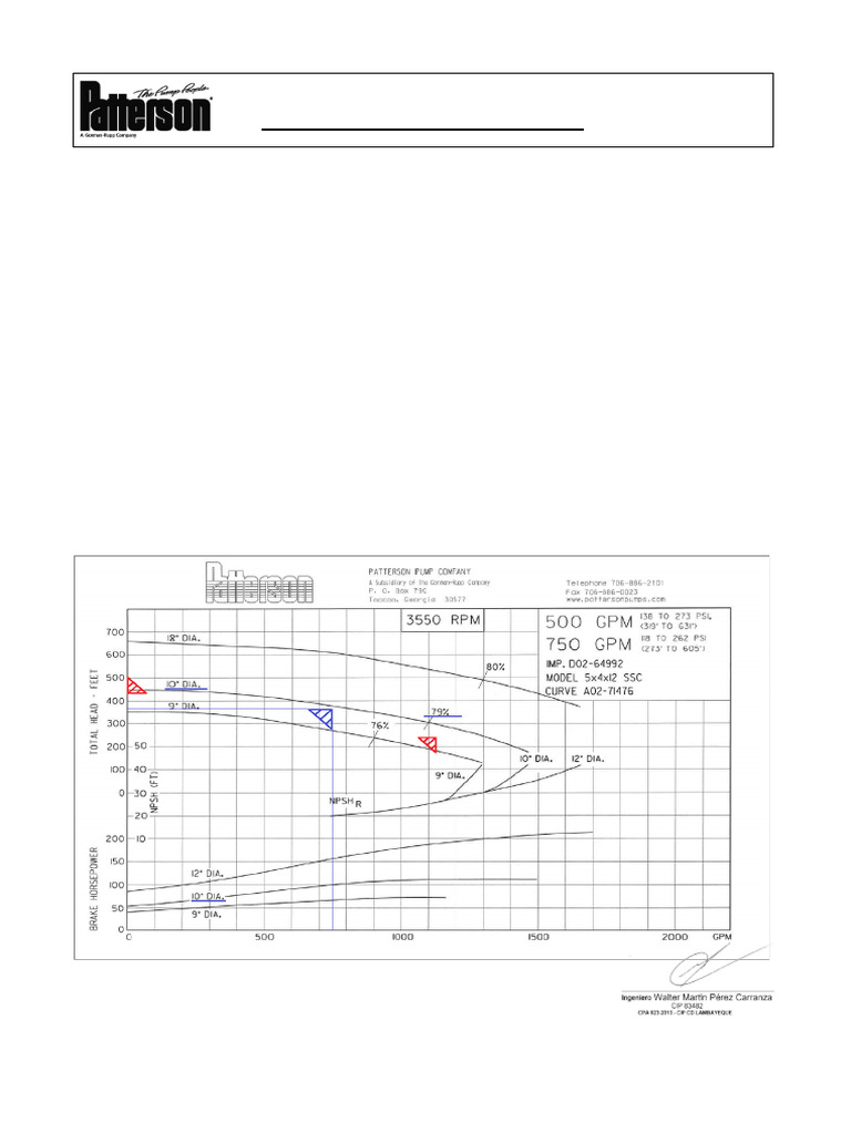Patterson Fire Pump Technical Proposal 750GPM@160PSI | PDF