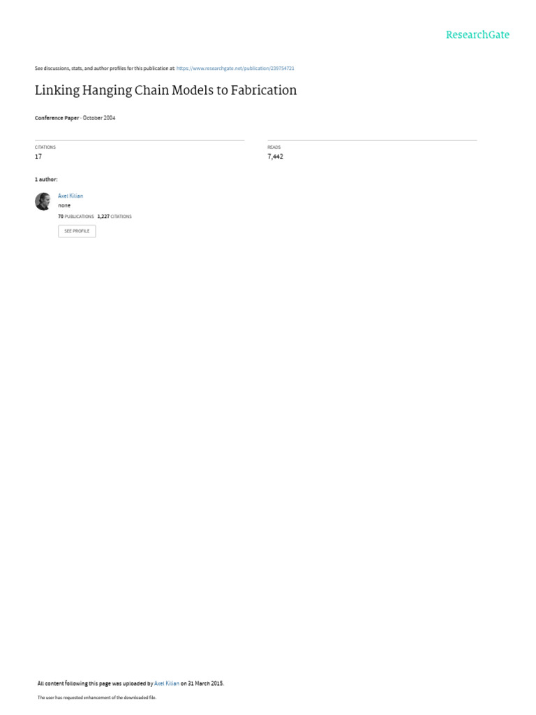 Linking Hanging Chain Models To Fabrication | PDF