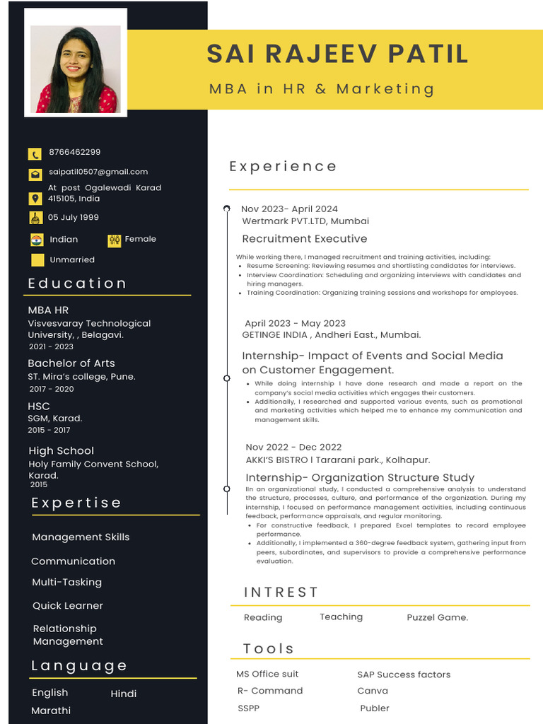 Sai Rajeev Patil - Resume | PDF