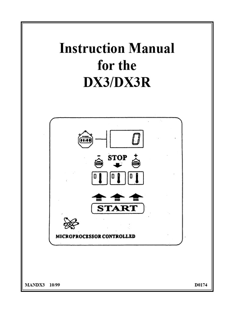 Instruction Manual For The DX3/DX3R: MANDX3 10/99 D0174 | PDF