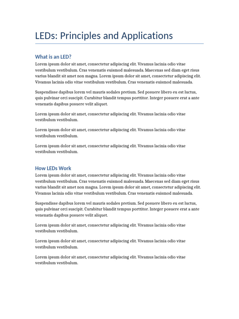 LEDs Principles and Applications | PDF