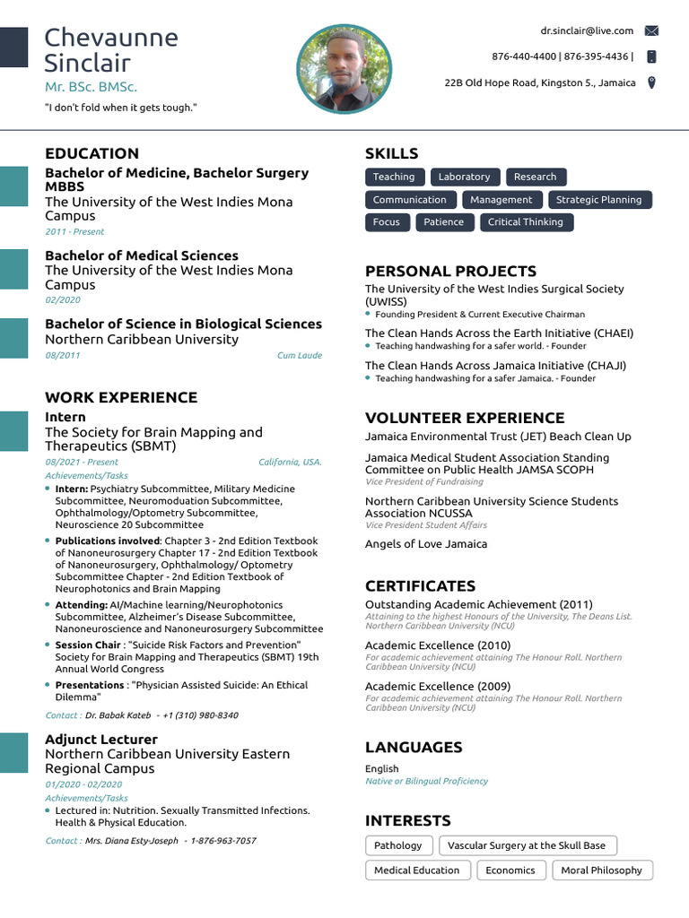 Chevaunne Sinclair's Resume | PDF