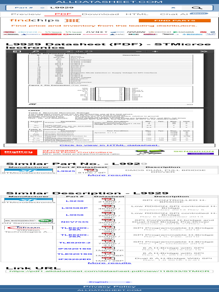 L9929 PDF, L9929 Description, L9929 Datasheet, L9 | PDF
