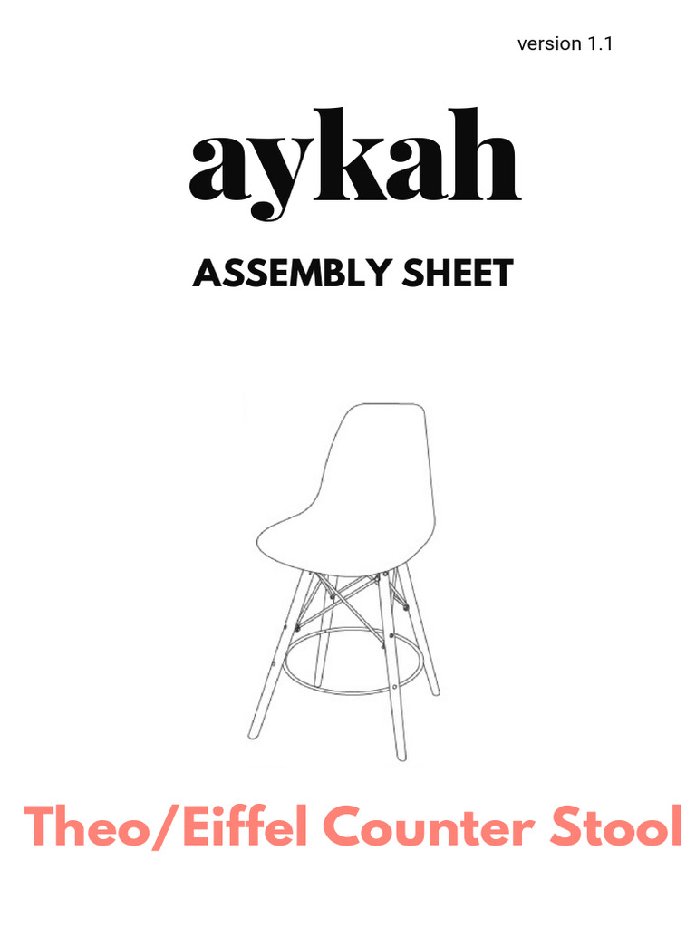 Theo Counter Stool Assembly Guide | PDF