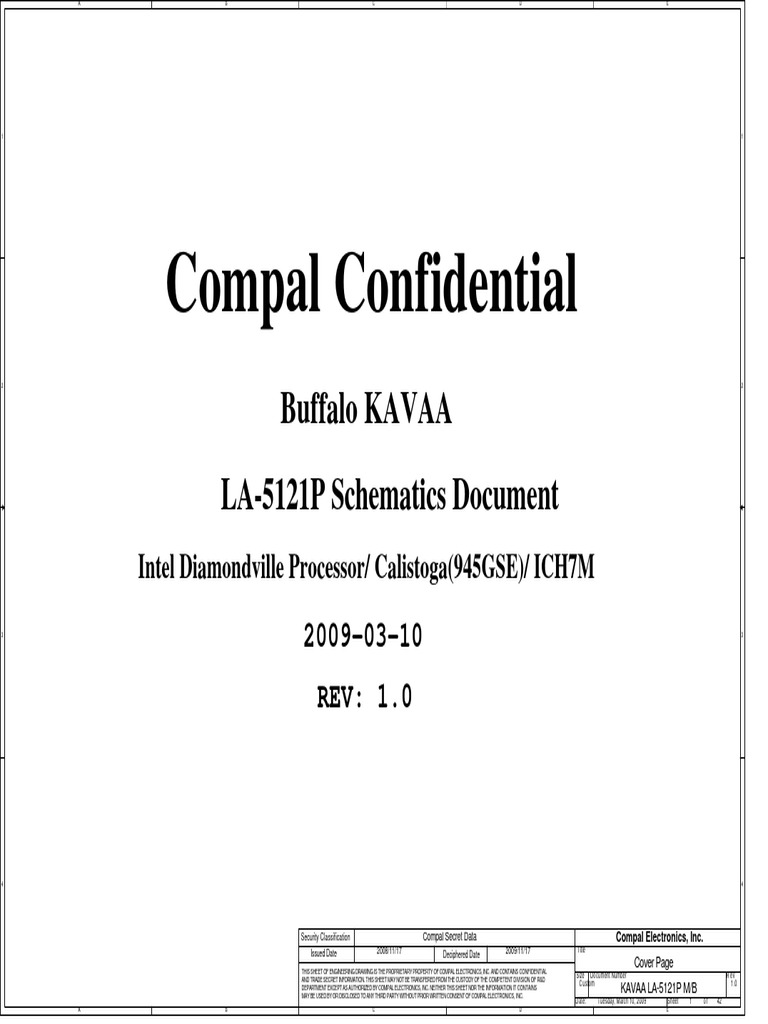 Toshiba NB200 - NB205 Compal LA-5121P KAVAA Rev1.0 Schematic | PDF