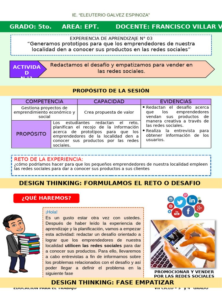 Iii Eda - Ept - Act 1 - 5° Grado 2024 | PDF