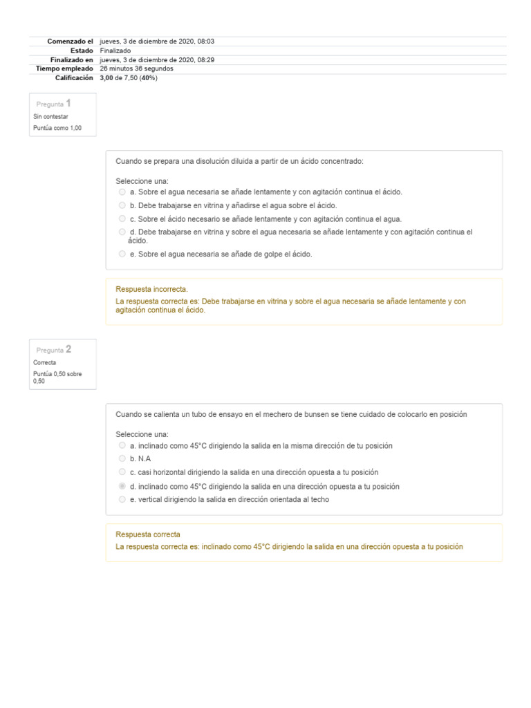 1° Test de Laboratorio 2020-Ii | PDF