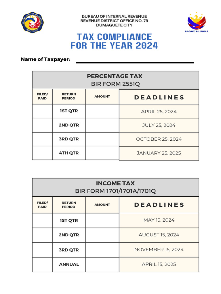 Tax Compliance Sheet | PDF