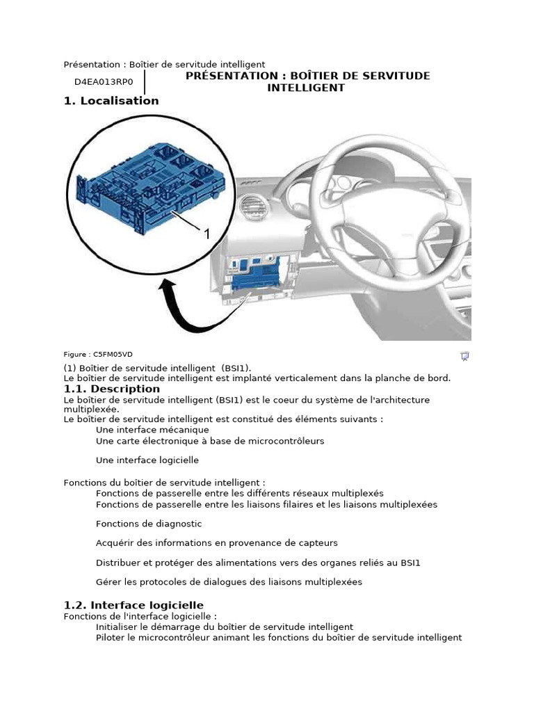 Presentation Boitier de Servitude Intelligent Localisation | PDF